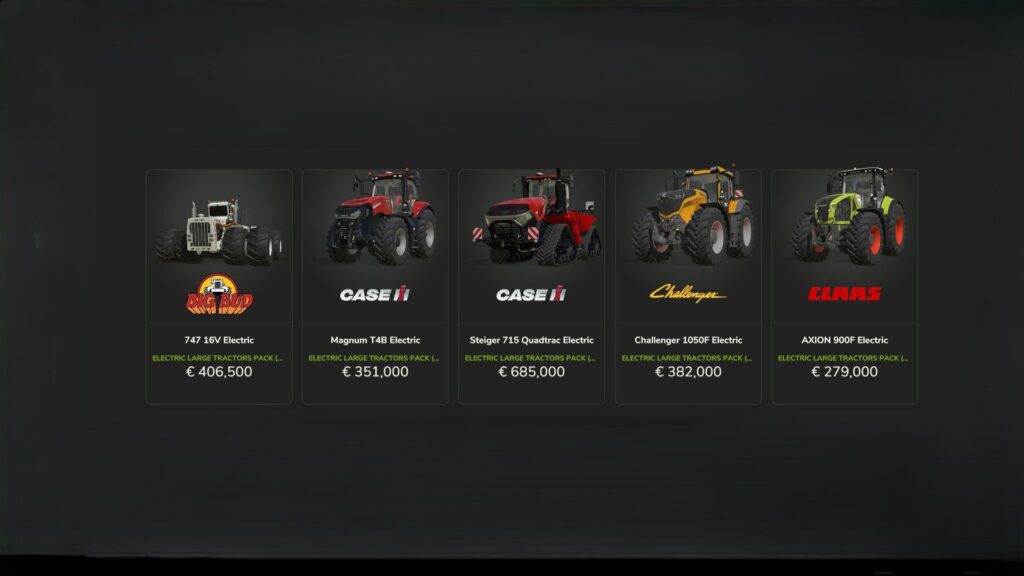 Electric Large Tractors Pack V1.0.0.1 – FS25.net