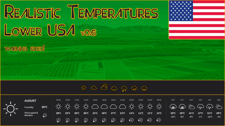 Realistic Temperatures - Lower USA V0.6 – FS25.net