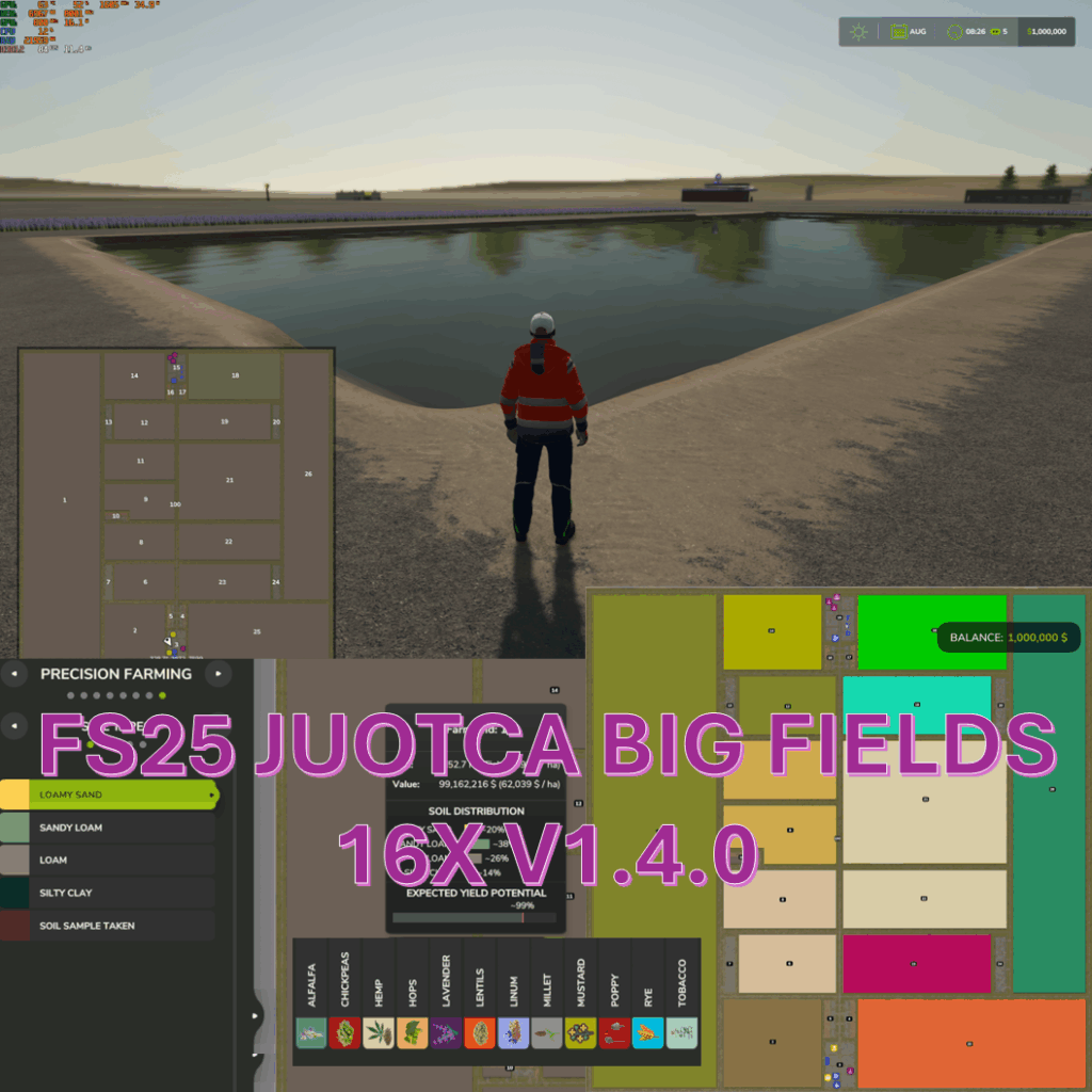 JUOTCA BIG FIELDS 16X V1.4 – FS25.net