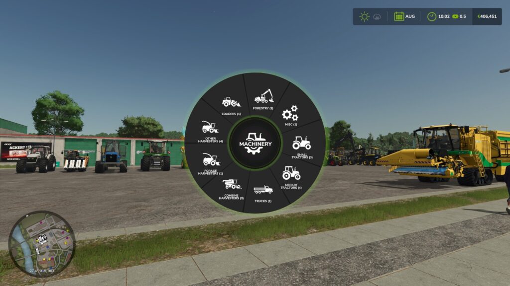 Machinery Pie Menu V1.0 – FS25.net