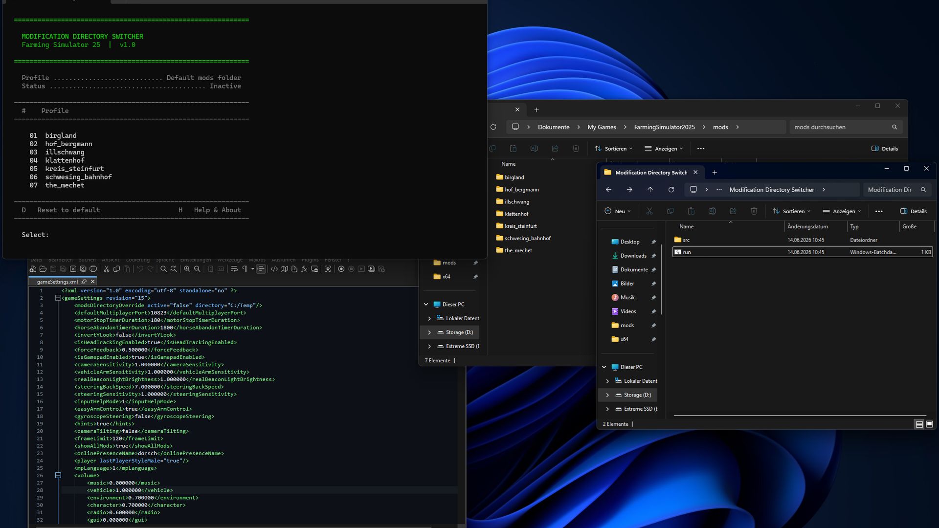 Modification Directory Switcher V1.0 – FS25.net